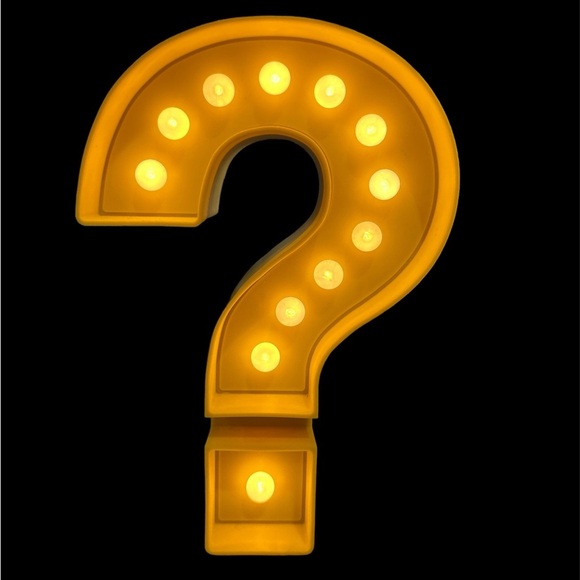 Other | Question Mark Decor Lighted Battery Operated Desk Top Or Wall ...